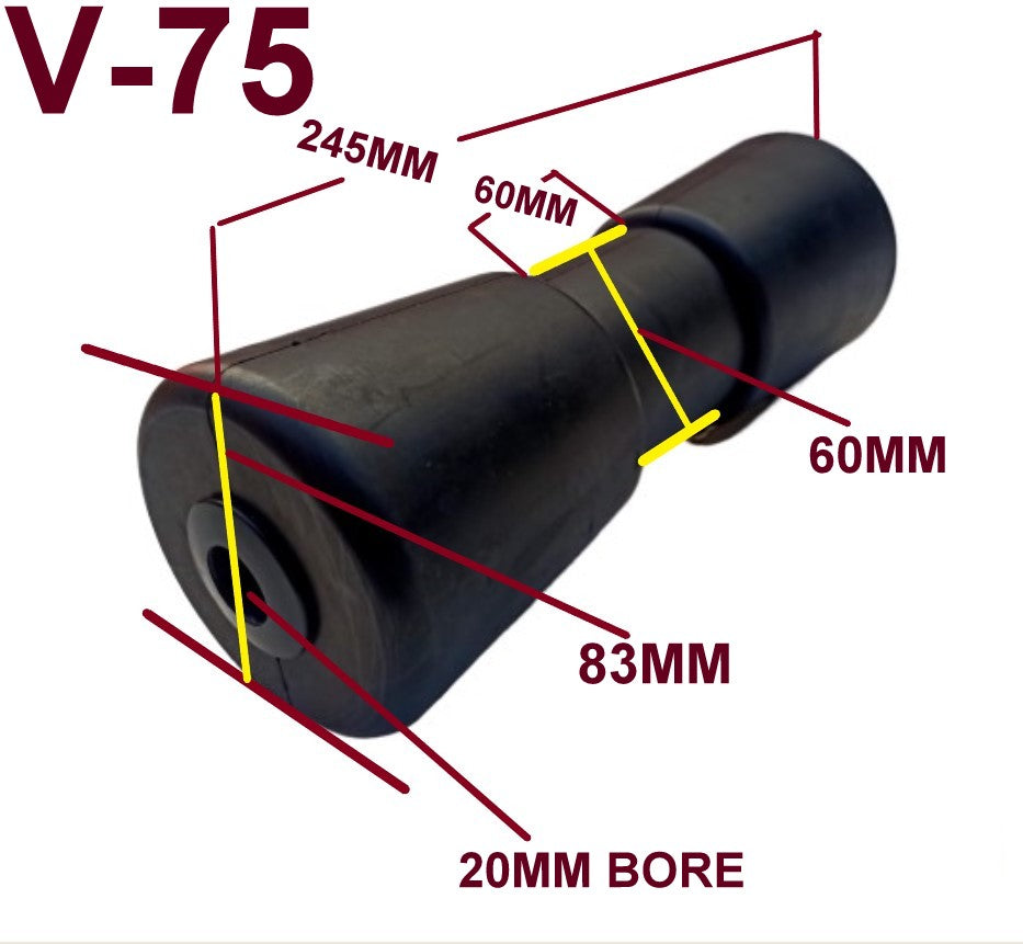 POLYURETHANE & RUBBER ROLLERS FOR BOAT TRAILERS WITH 20MM BORE – BOAT ...