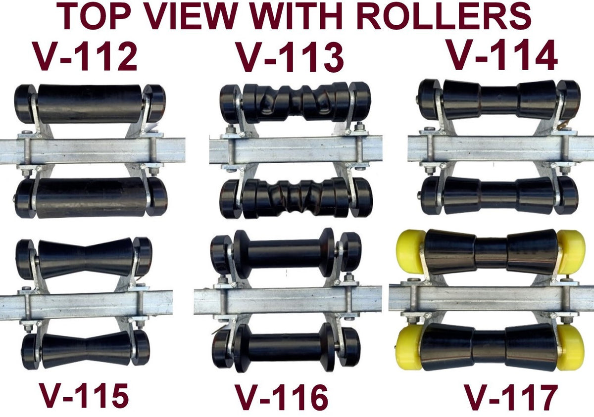 200MM KEEL POLYURATHANE ROLLERS+ 3 HOLE BRACKET + END CAPS WITH16MM SH ...