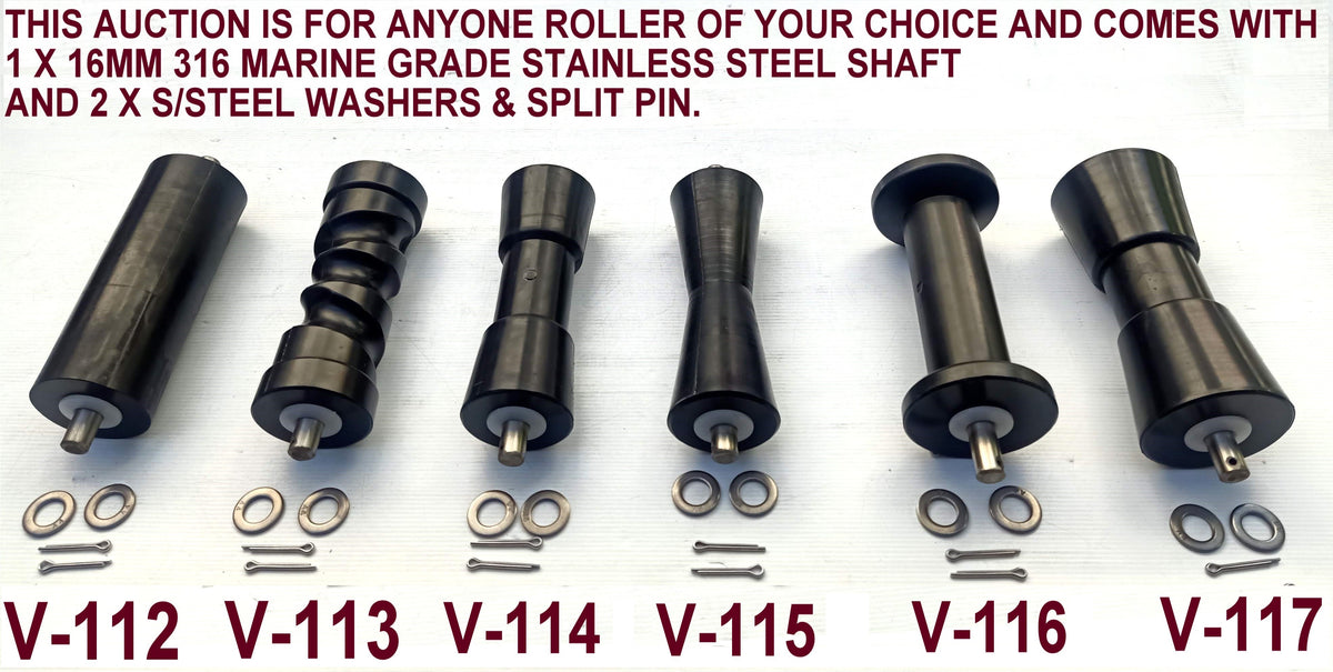 KEEL ROLLERS- 190MM TO 205MM POLYURETHANE ROLLER WITH 16MM SHAFT ...