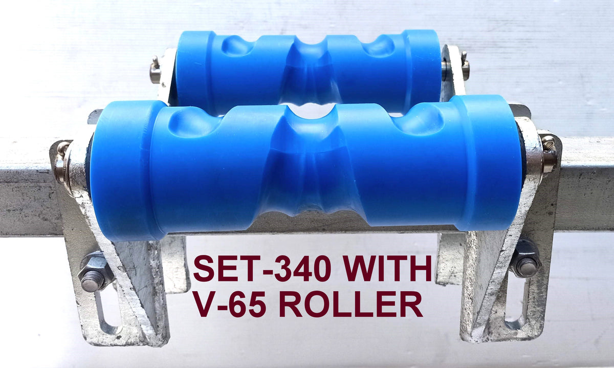 BOAT TRAILER DOUBLE ACTION KEEL POLYETHYLENE ROLLER + 3-HOLE BRACKET ...