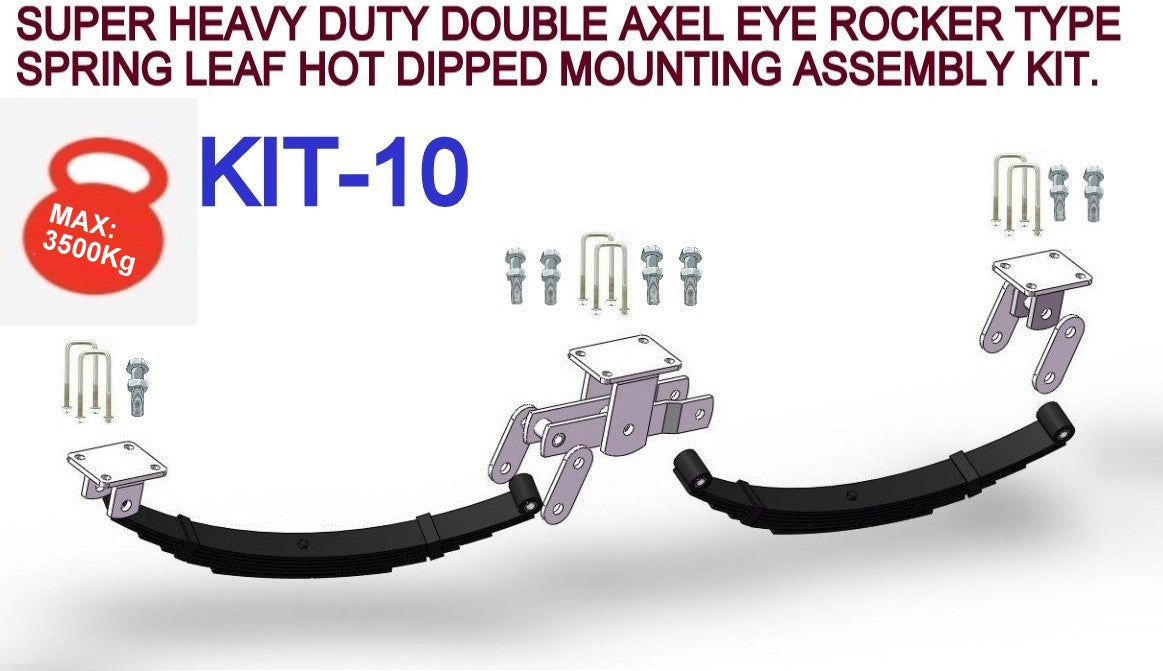 BOAT TRAILER DOUBLE AXLE EYE ROCKER TYPE 50MM SPRING LEAF HOT DIPPED M ...